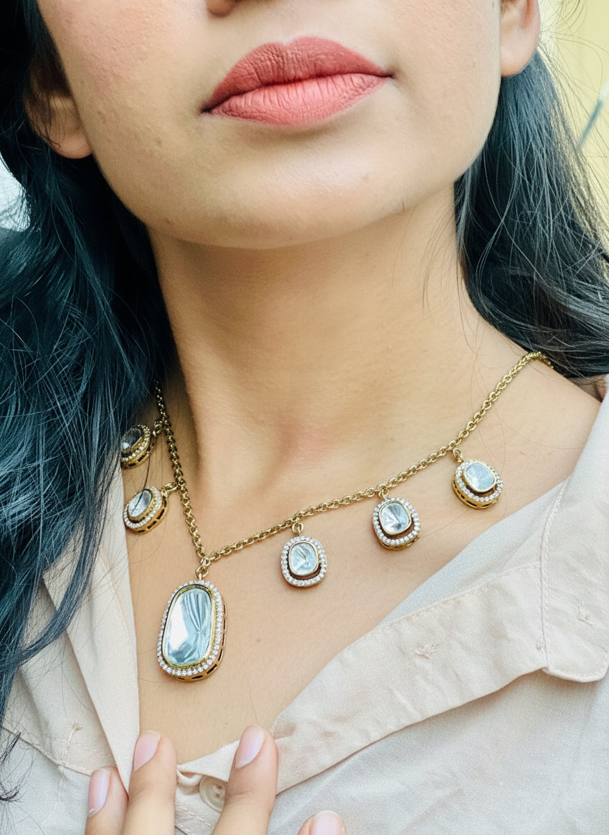 INA MOISSANITE STONE NECKPIECE – TOUCHWOOD STORE